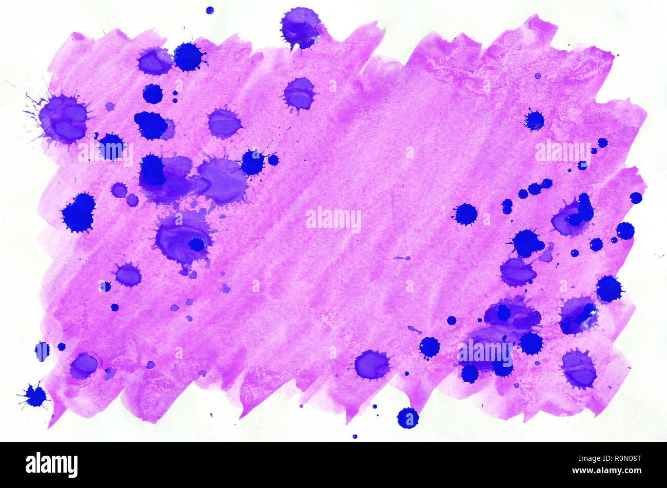 Colorful blue violet pink watercolor wet brush paint liquid background ...