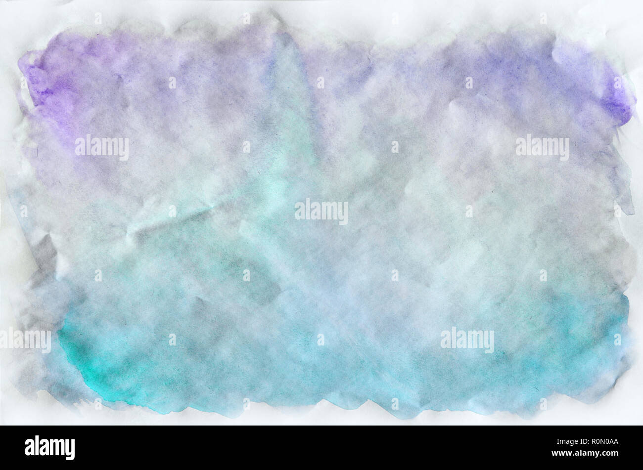 Colorful blue watercolor wet brush paint liquid background for ...