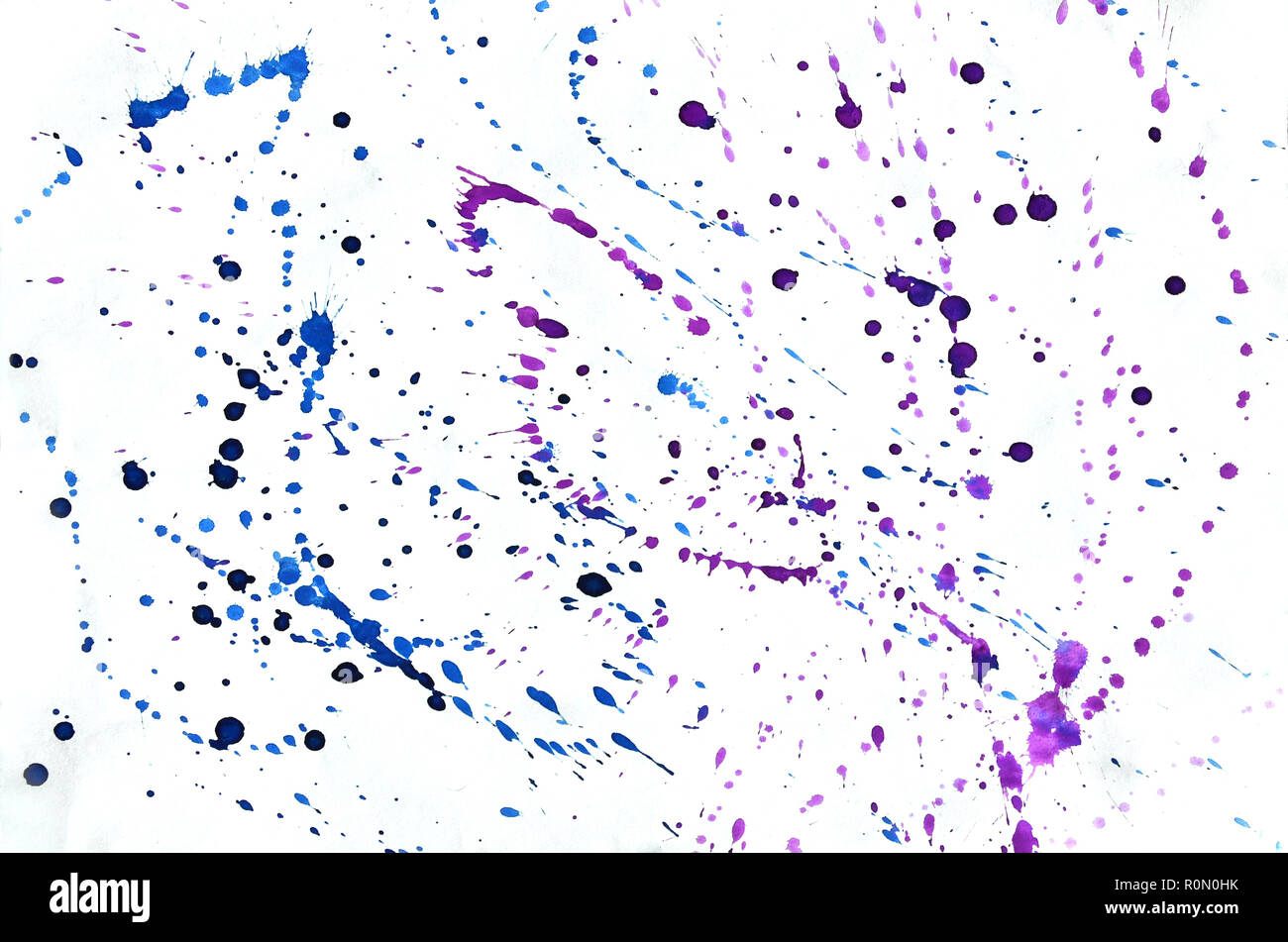 Colorful blue violet pink watercolor wet brush paint liquid background ...