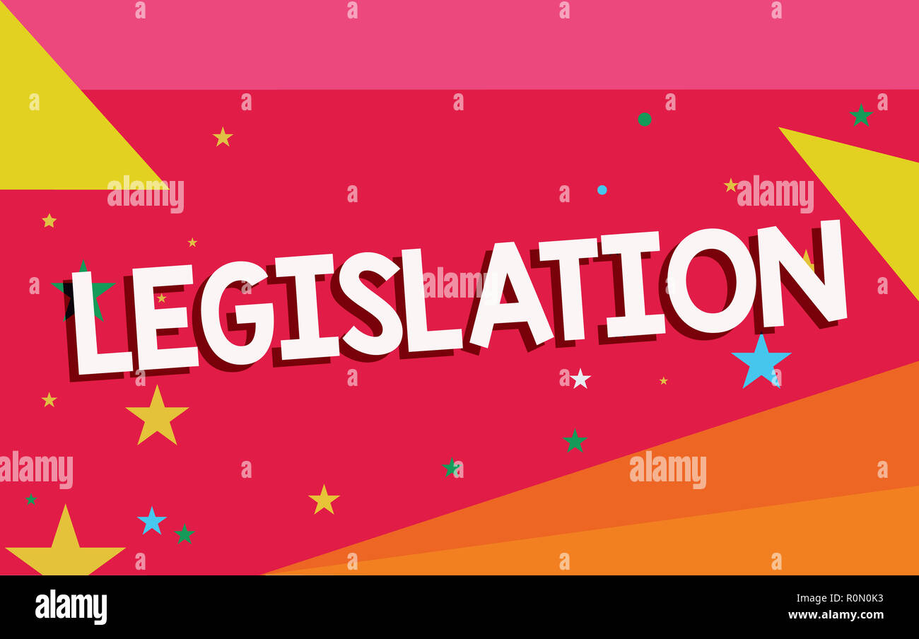 Writing note showing Legislation. Business photo showcasing Law or set ...