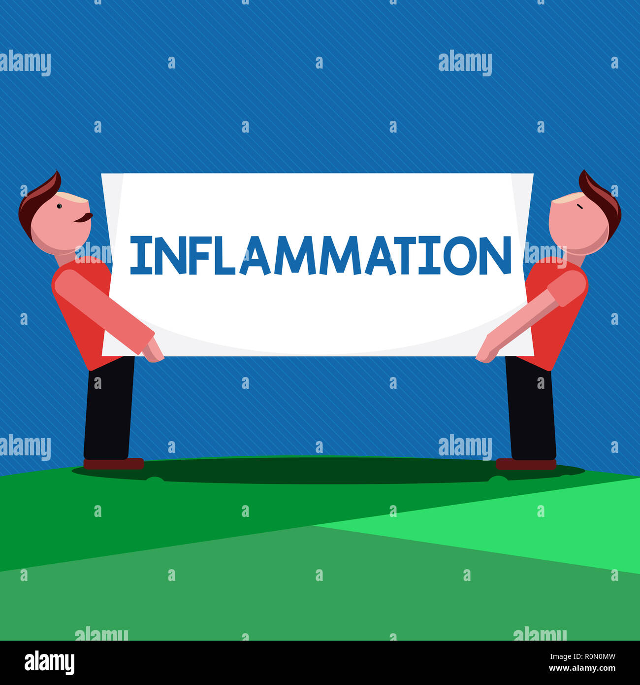 Handwriting text Inflammation. Concept meaning Swelling of a part of ...