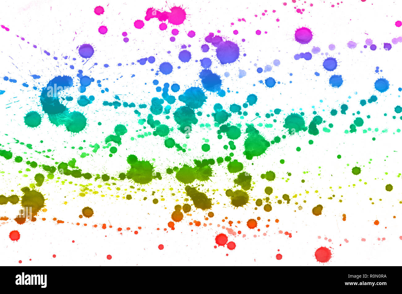 Abstract watercolor background of multi-colored ink stains of all ...