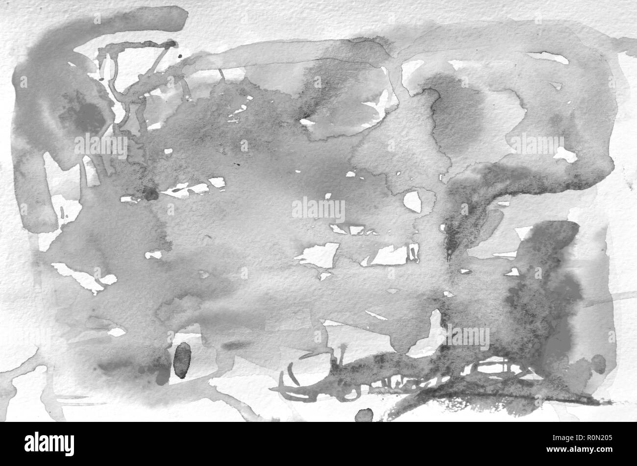 Hand drawn black and white watercolor shape for your design. Creative ...