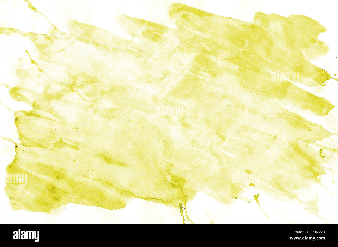 Colorful yellow watercolor wet brush paint liquid background for ...