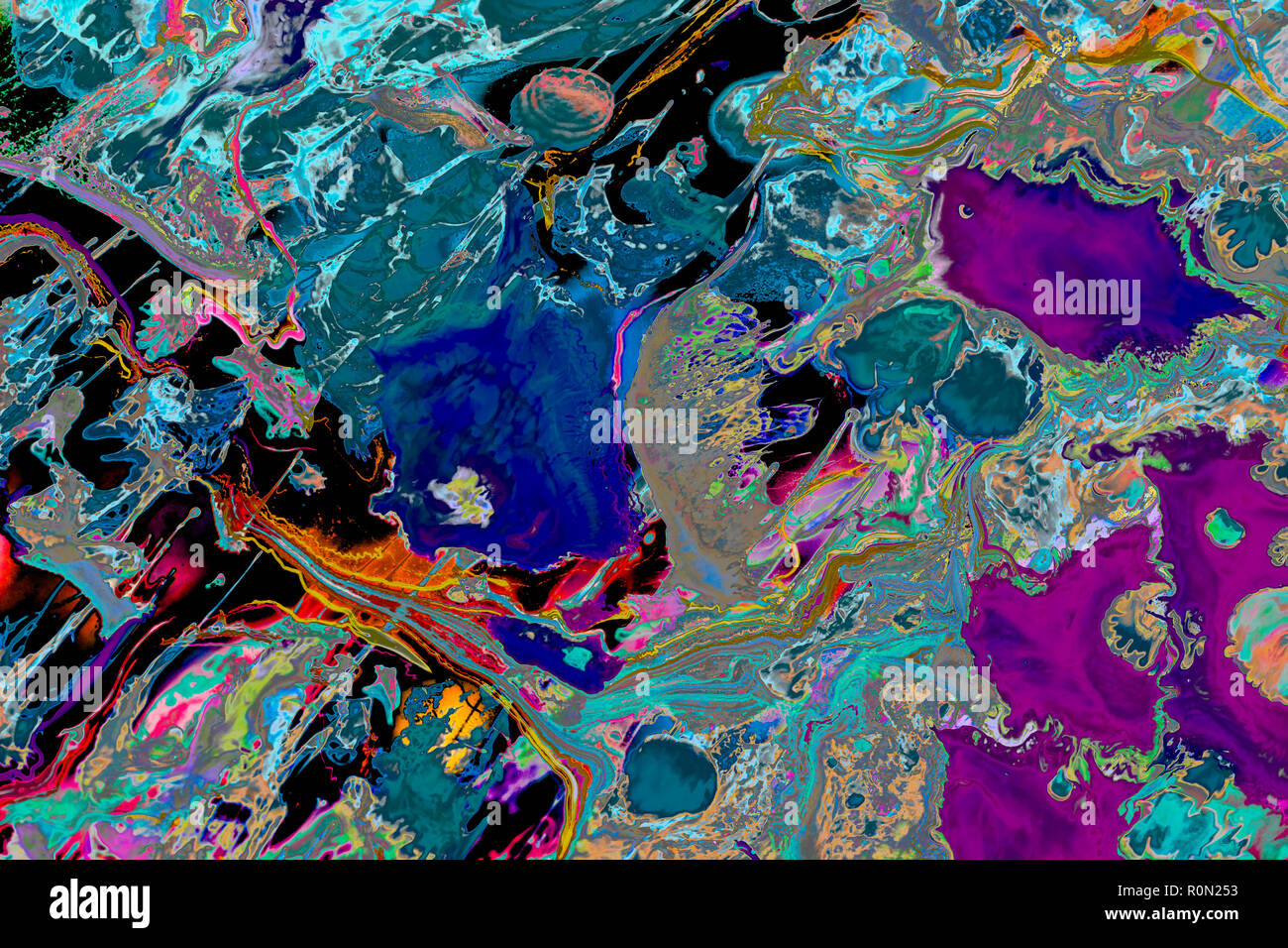 Traditional Ottoman Turkish abstract marbling art patterns as ...