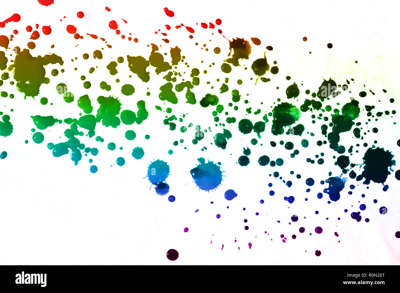 Abstract watercolor background of multi-colored ink stains of all ...