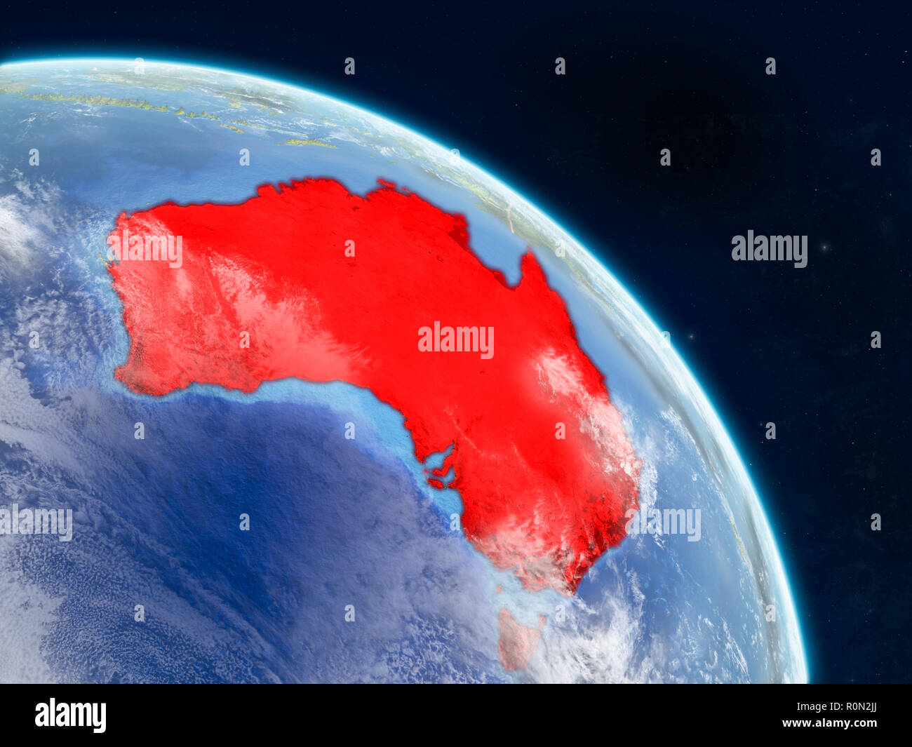 Australia from space on realistic model of planet Earth with country ...