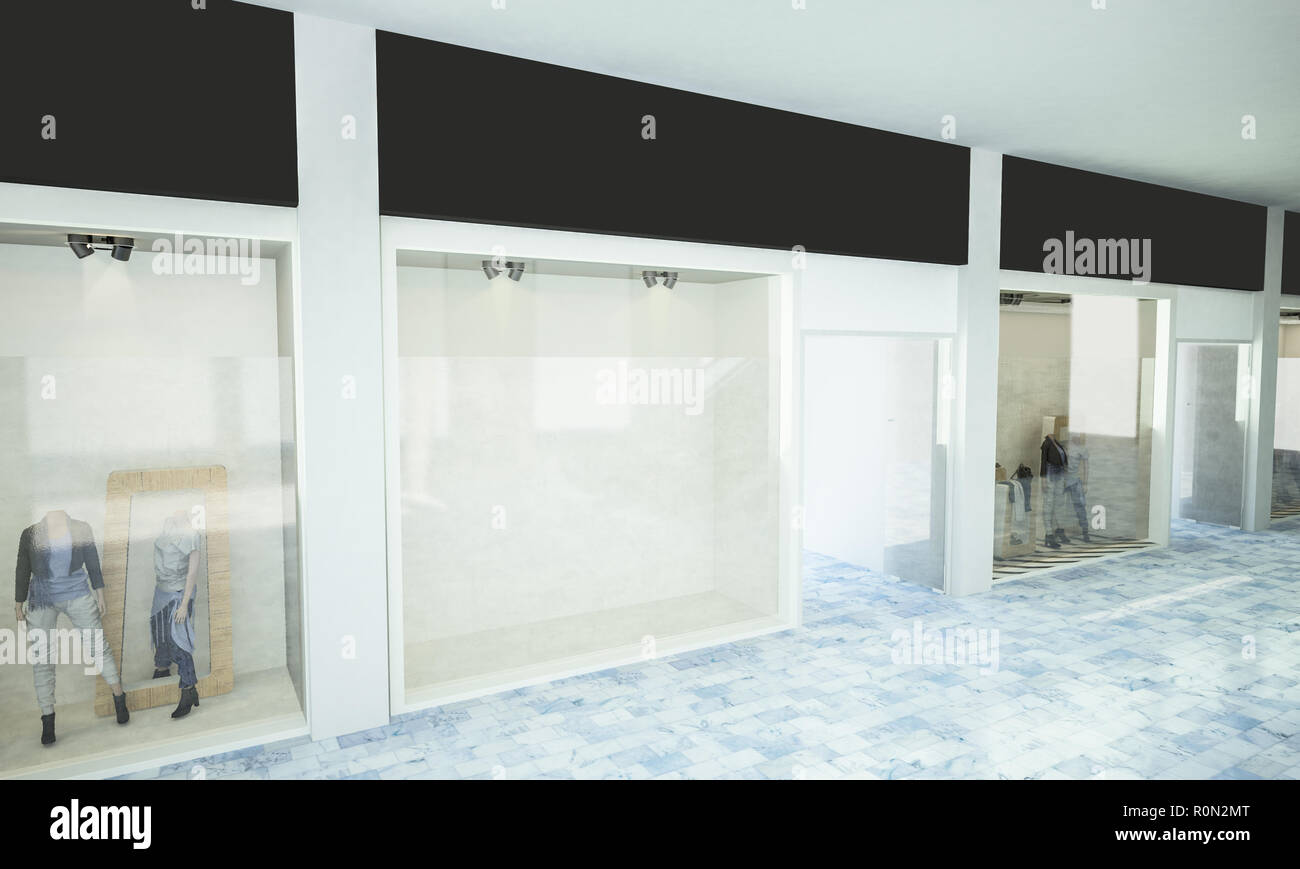 storefront mockup on a shopping mall 3d rendering Stock Photo - Alamy