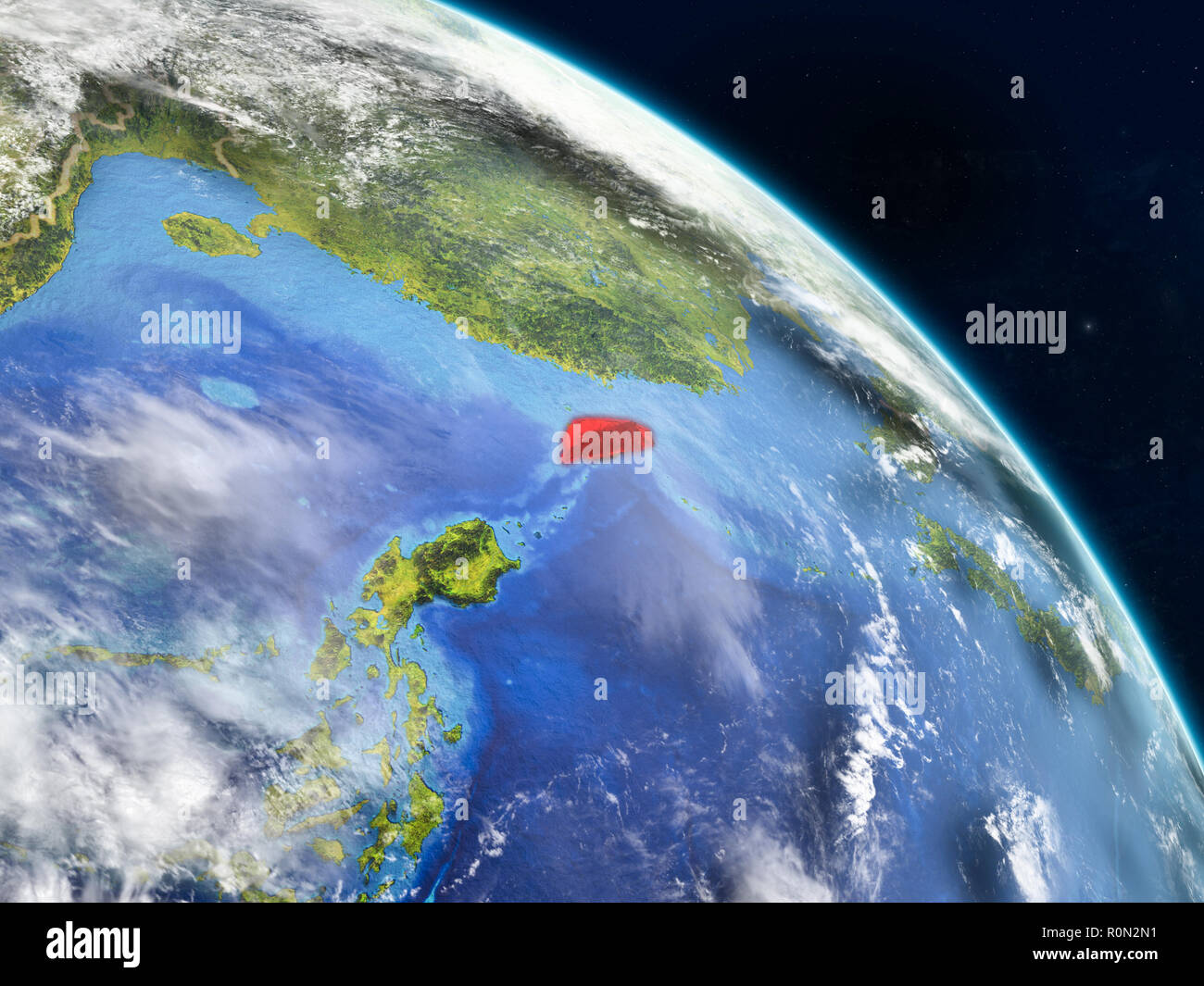 Taiwan from space on realistic model of planet Earth with country ...