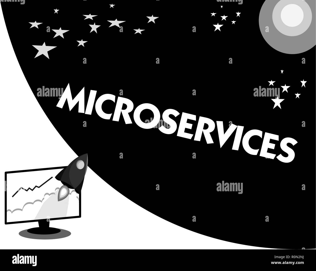 Word Writing Text Microservices Business Concept For Software Development Technique Building