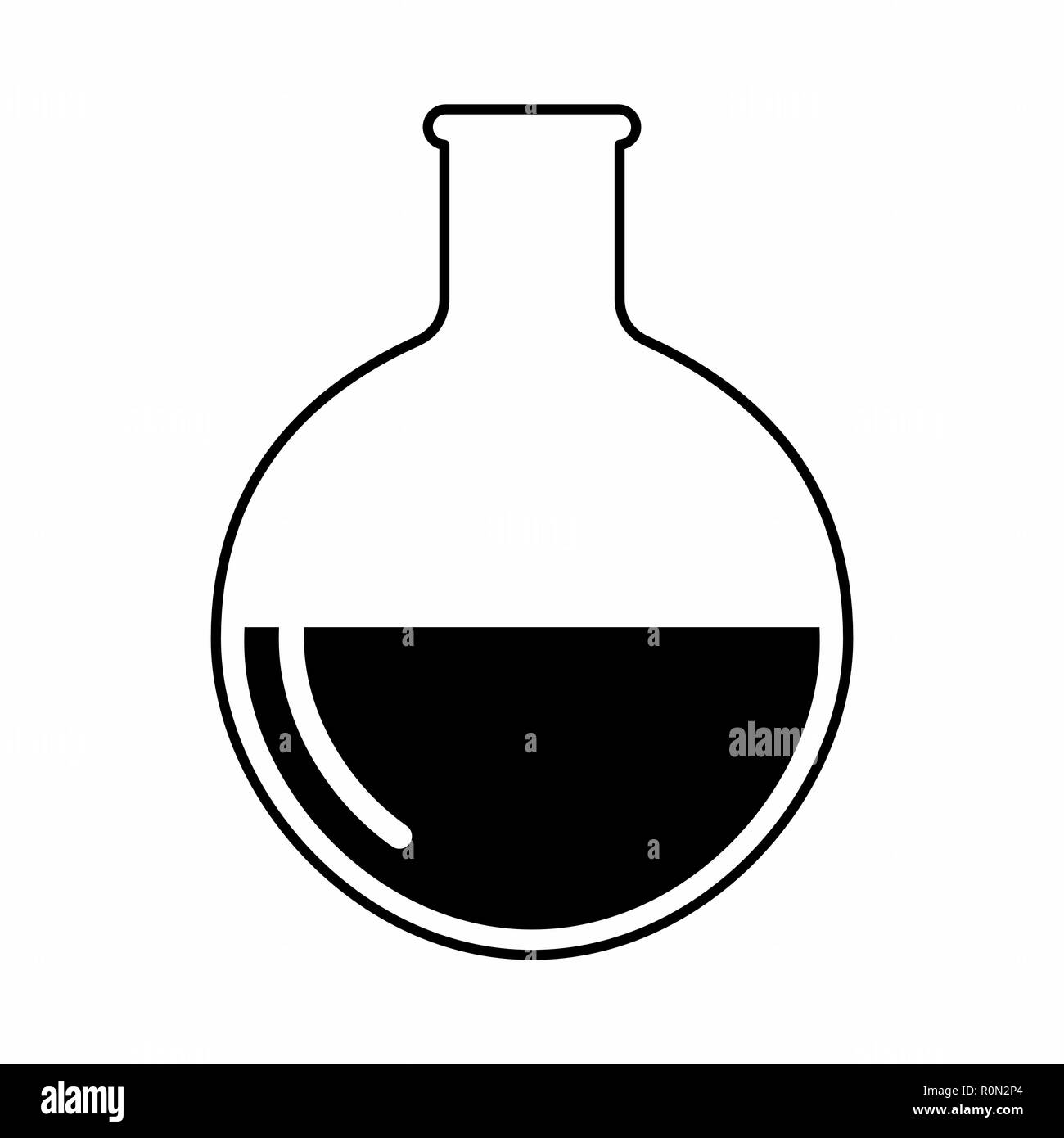 Black and white illustration of a lab flask Stock Vector Image & Art ...