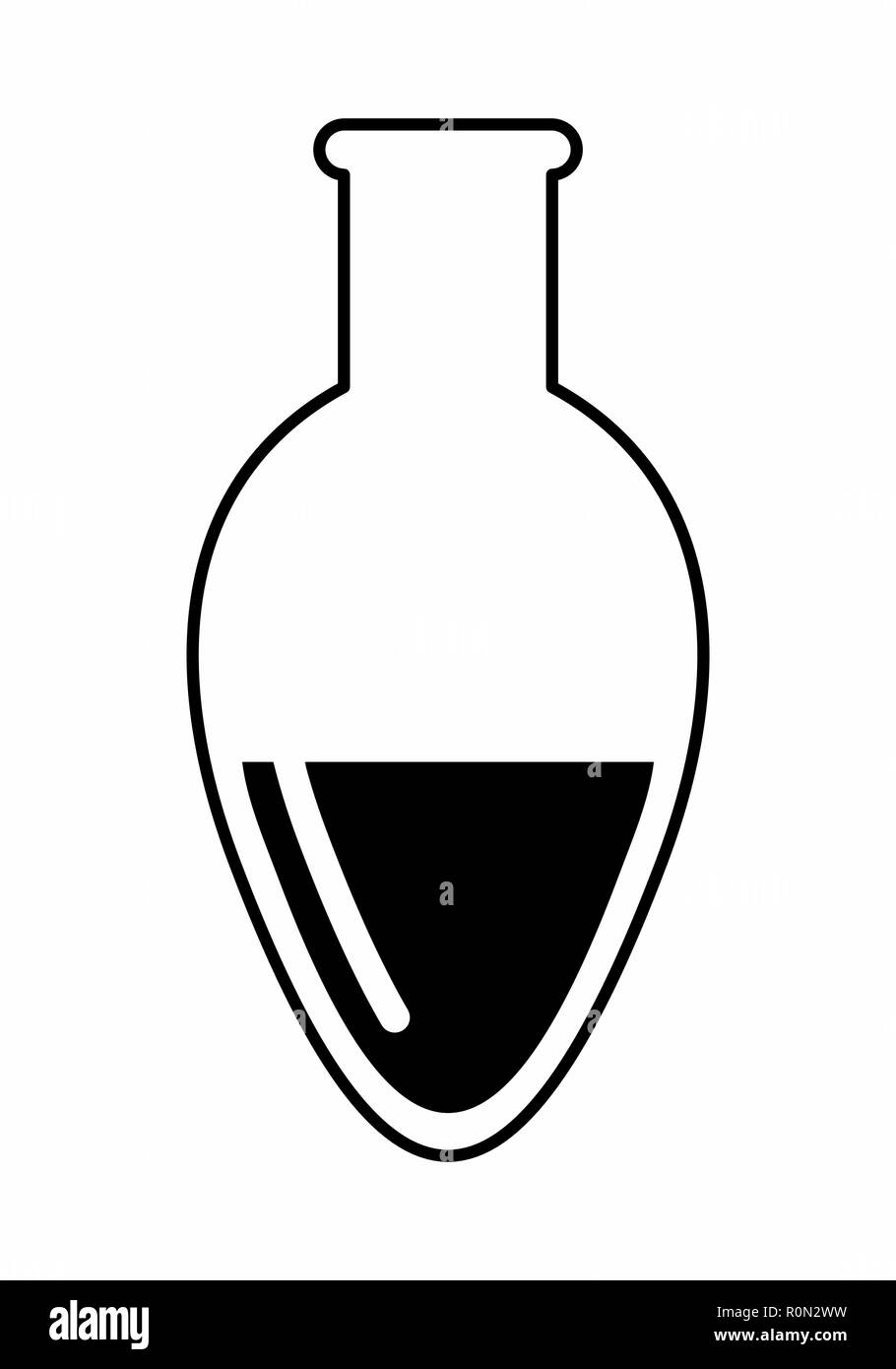 Black and white illustration of a lab flask Stock Vector Image & Art ...