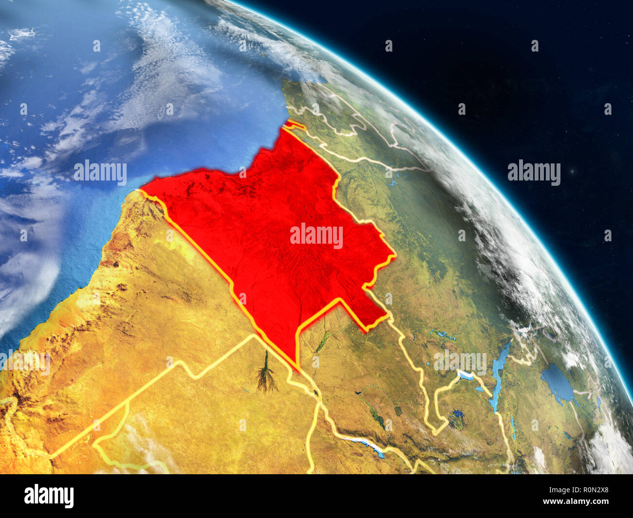 Angola from space on realistic model of planet Earth with country ...