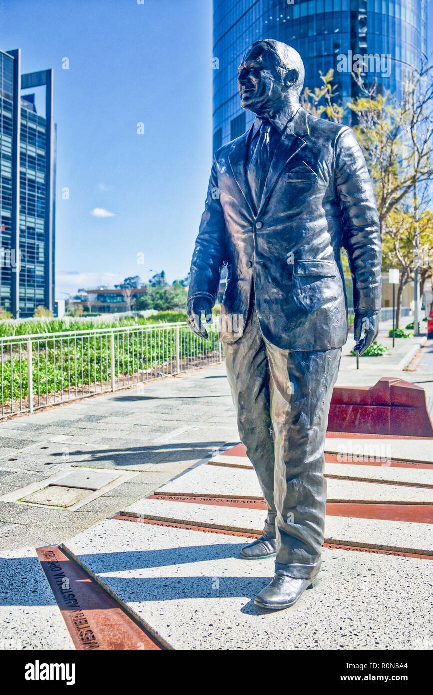Sculpture of a man in west perth Stock Photo - Alamy