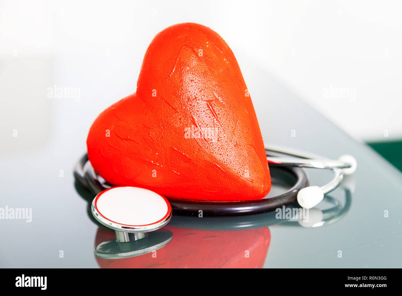 stethoscope with red heart close up Stock Photo - Alamy