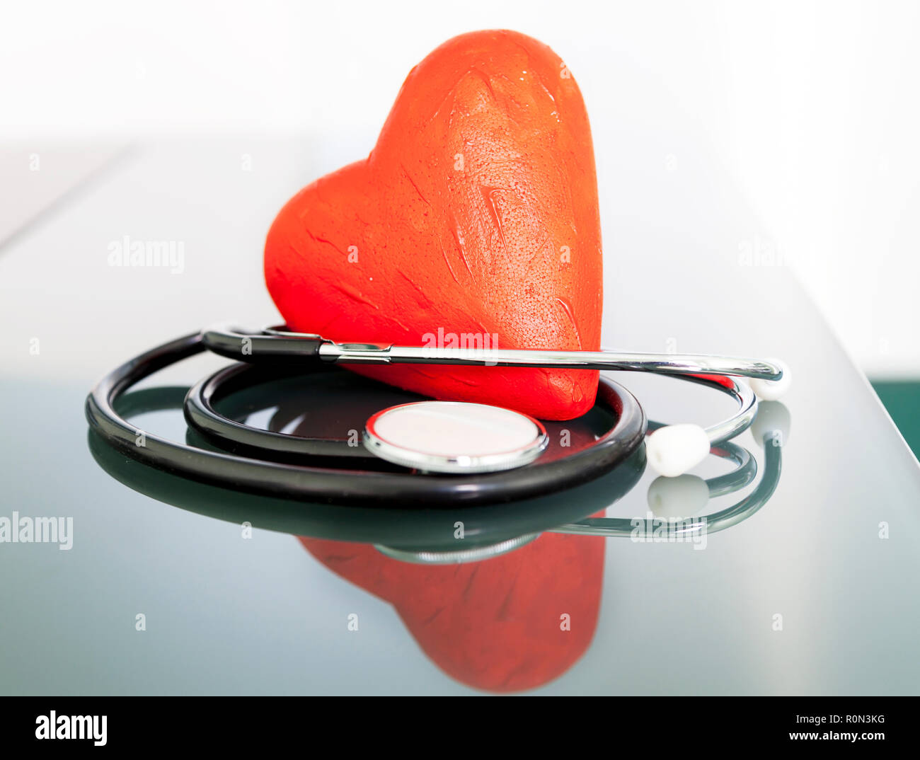 stethoscope with red heart close up Stock Photo - Alamy