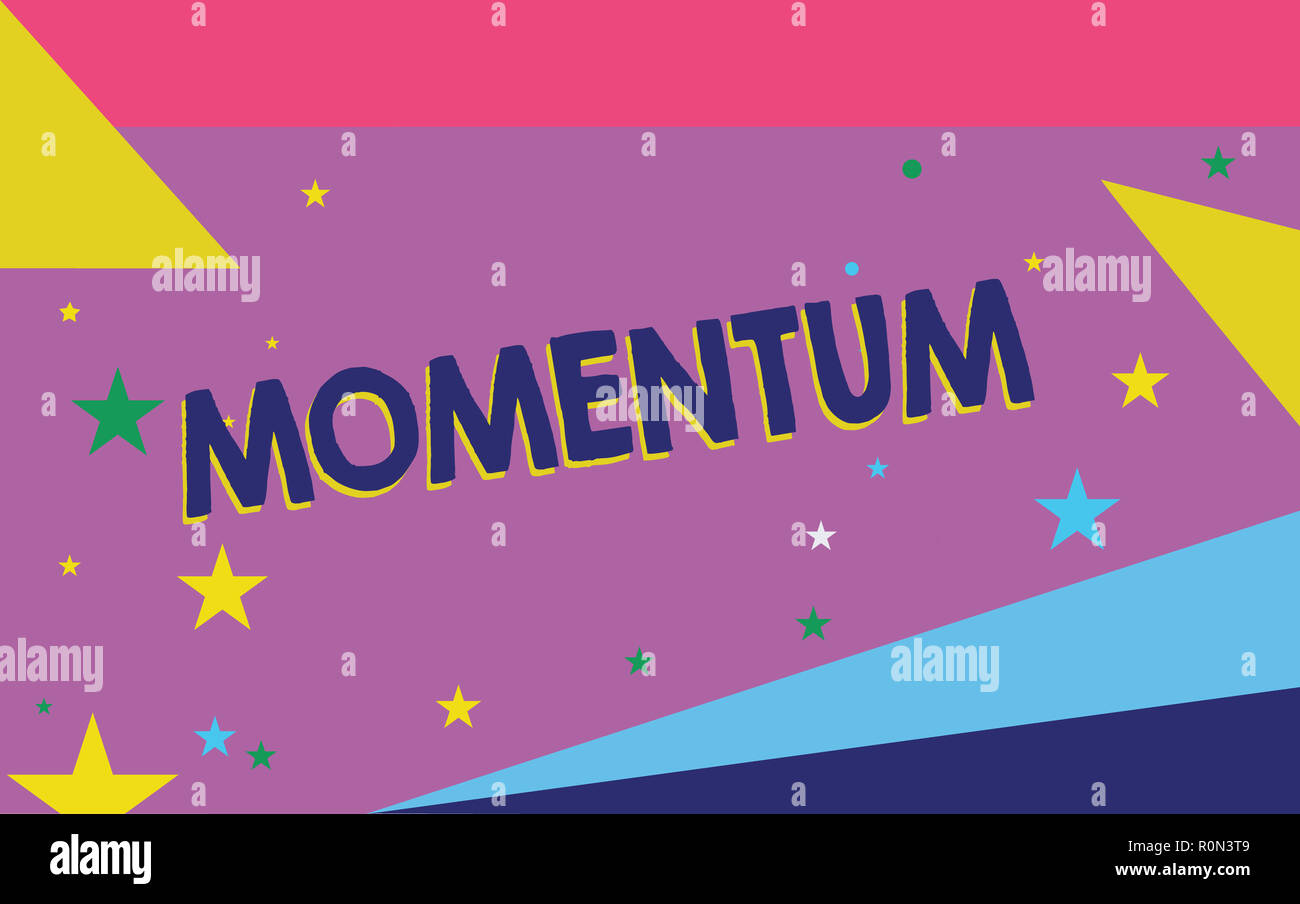 Text sign showing Momentum. Conceptual photo quantity of motion of ...