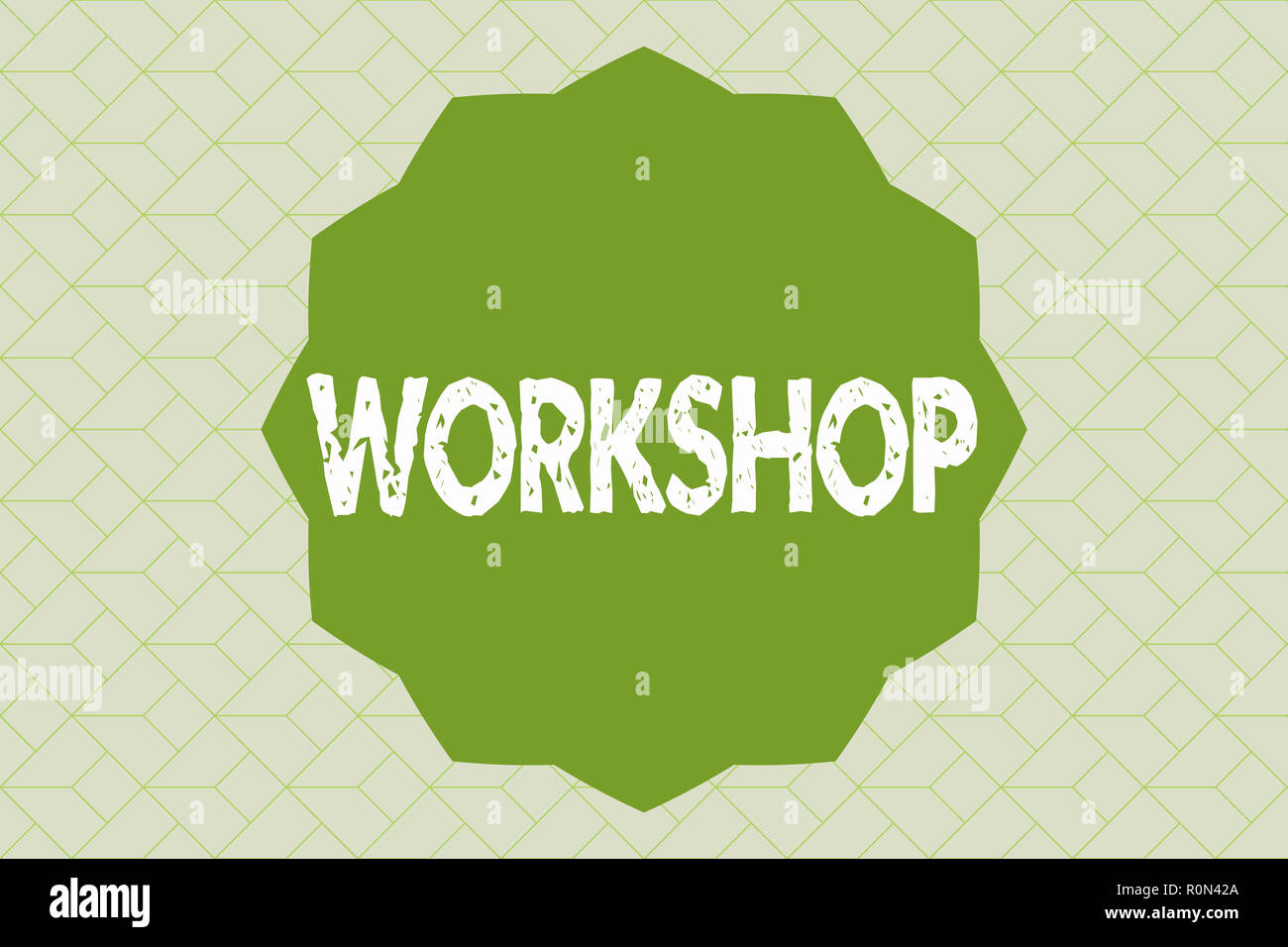 Handwriting text writing Workshop. Concept meaning Room Building to ...