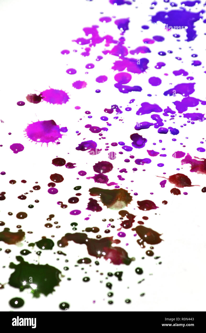 Colorful blue violet pink watercolor wet brush paint liquid background ...