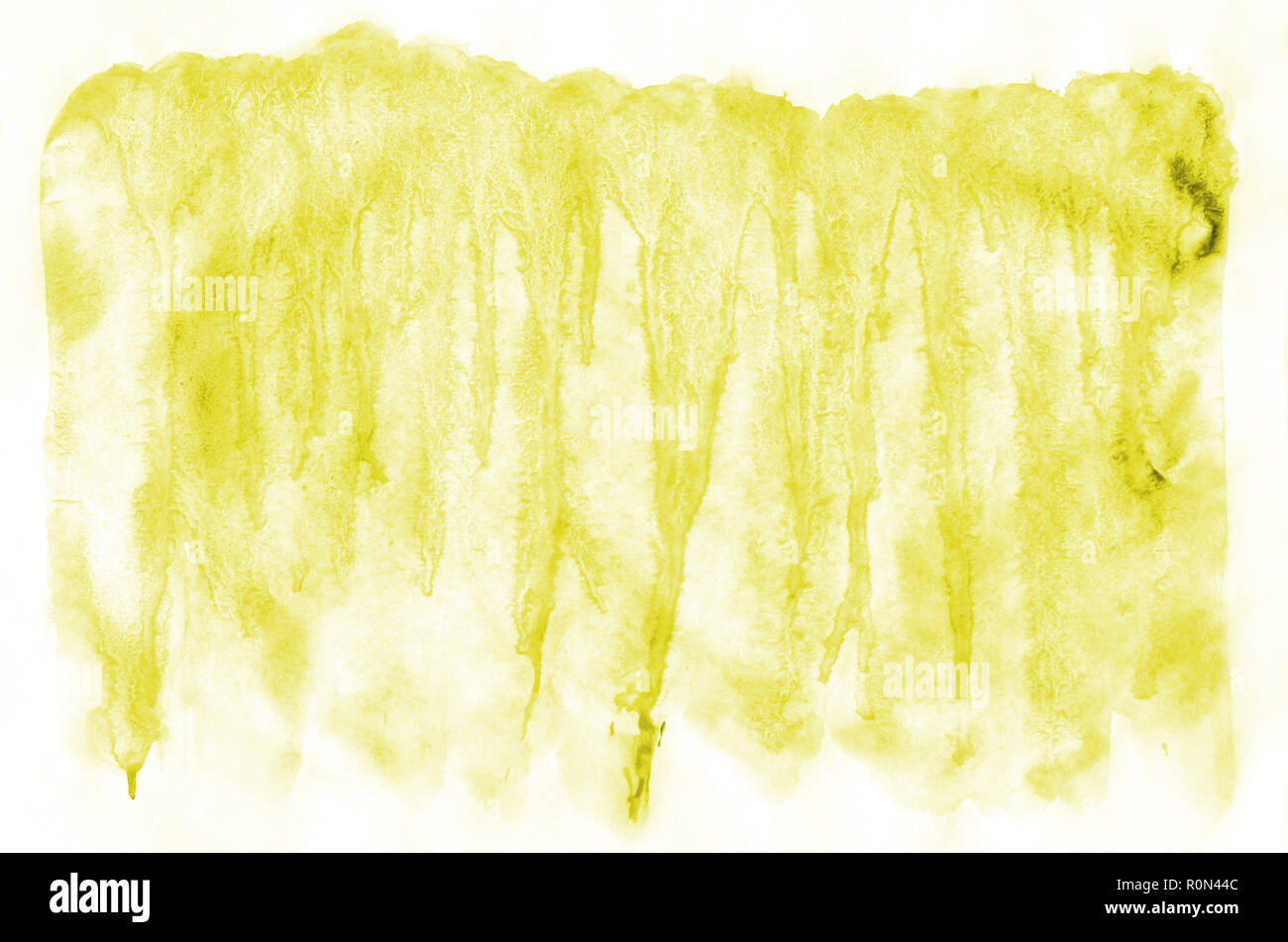 Colorful yellow watercolor wet brush paint liquid background for ...