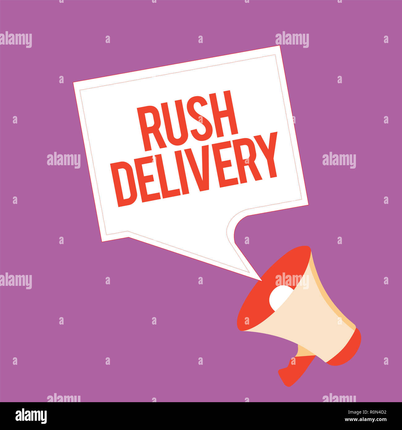 Text sign showing Rush Delivery. Conceptual photo Urgency in transporting goods to customer ...