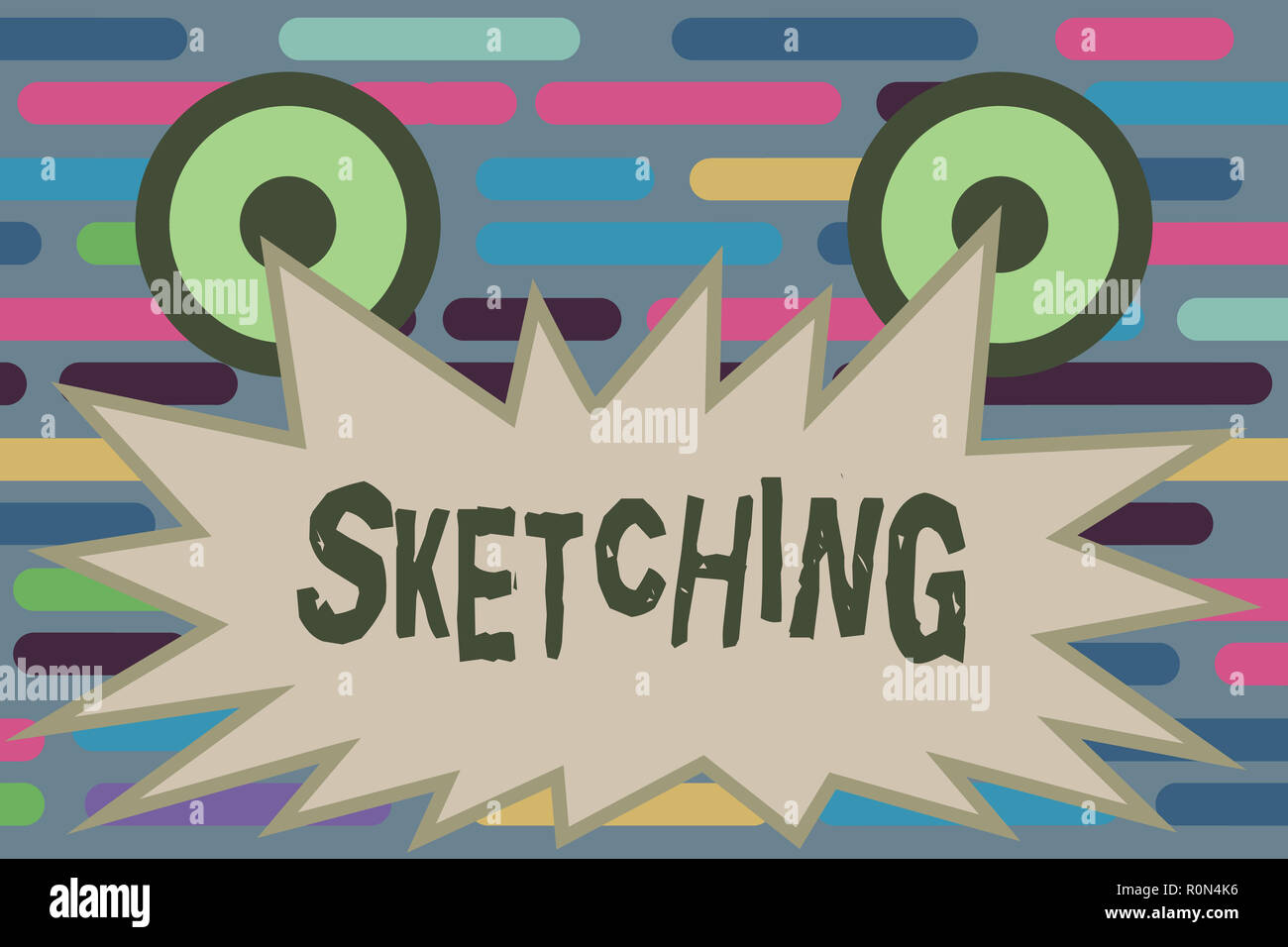 Text sign showing Sketching. Conceptual photo Making a rough drawing of ...