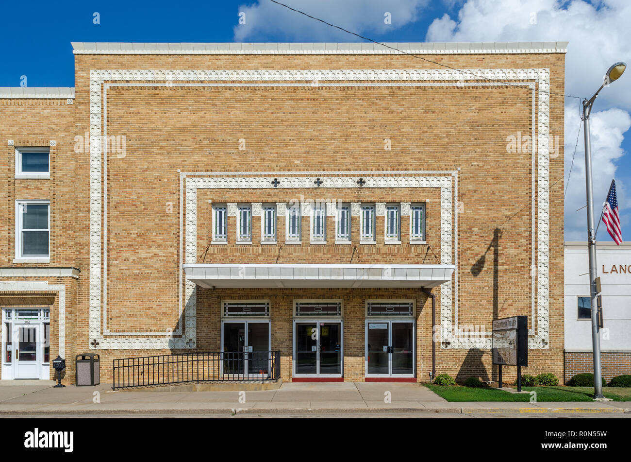 Commercial buildings in the main square of Lancaster, Wisconsin Stock ...