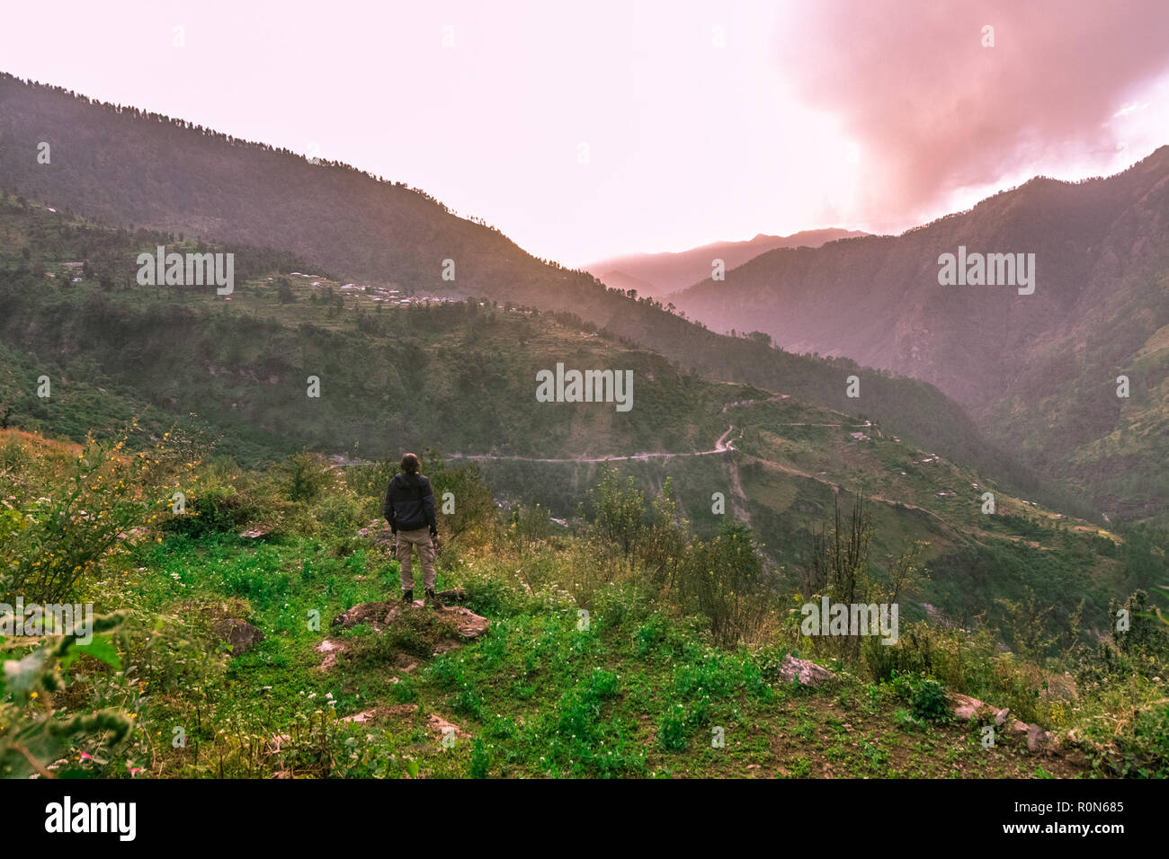 Solo Traveler in Sankri Range, Uttrakhand, India Stock Photo - Alamy