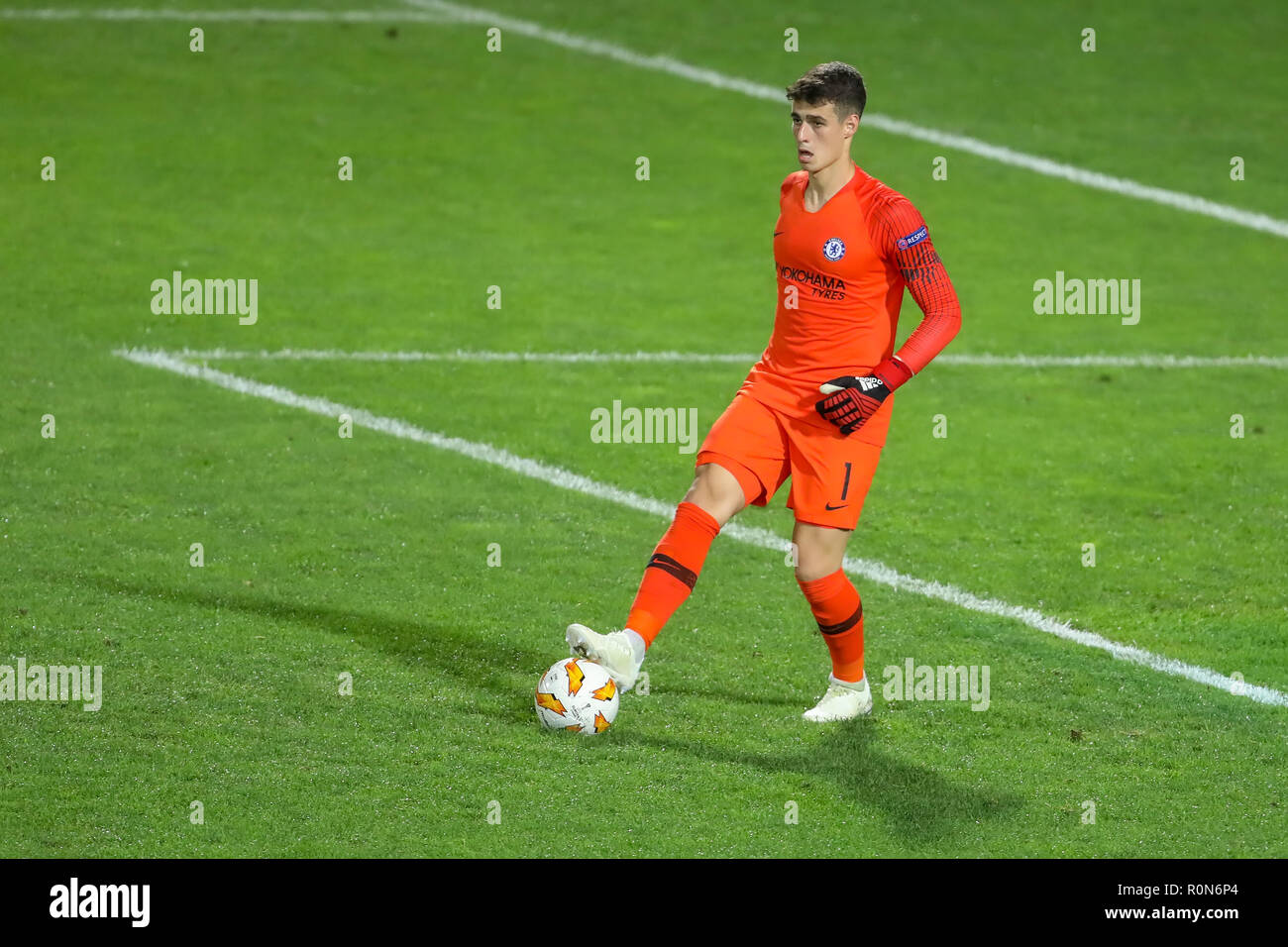 Thessaloniki, Greece - Sept 20, 2018: Player of Chelsea Kepa ...
