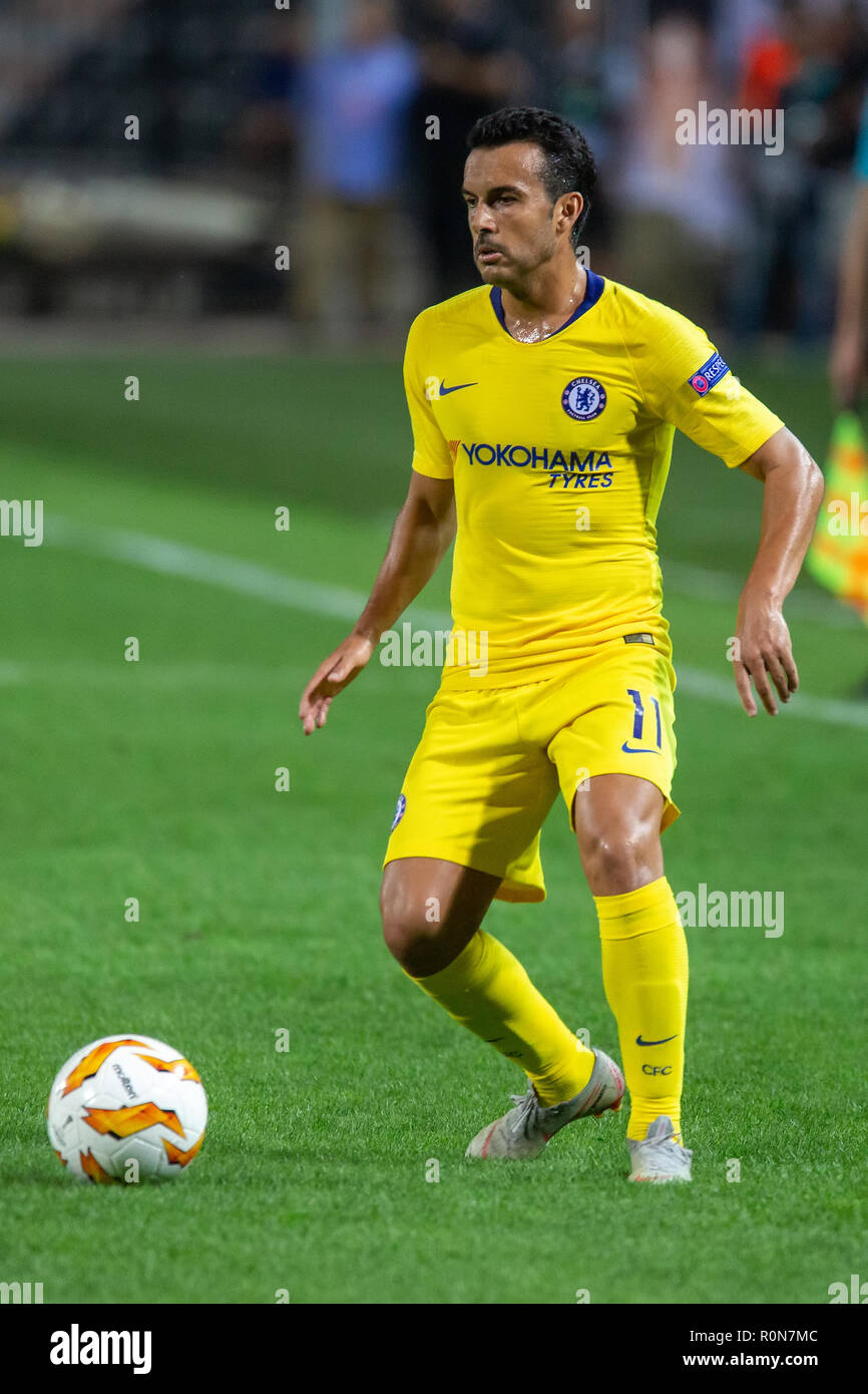 Thessaloniki, Greece - Sept 20, 2018: Player of Chelsea Pedro Rodriguez ...