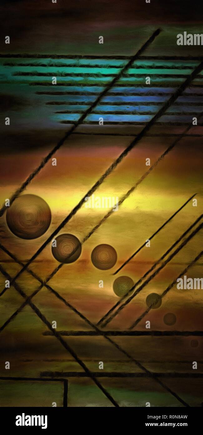 Abstract lines and shapes. Canvas painting Stock Photo - Alamy
