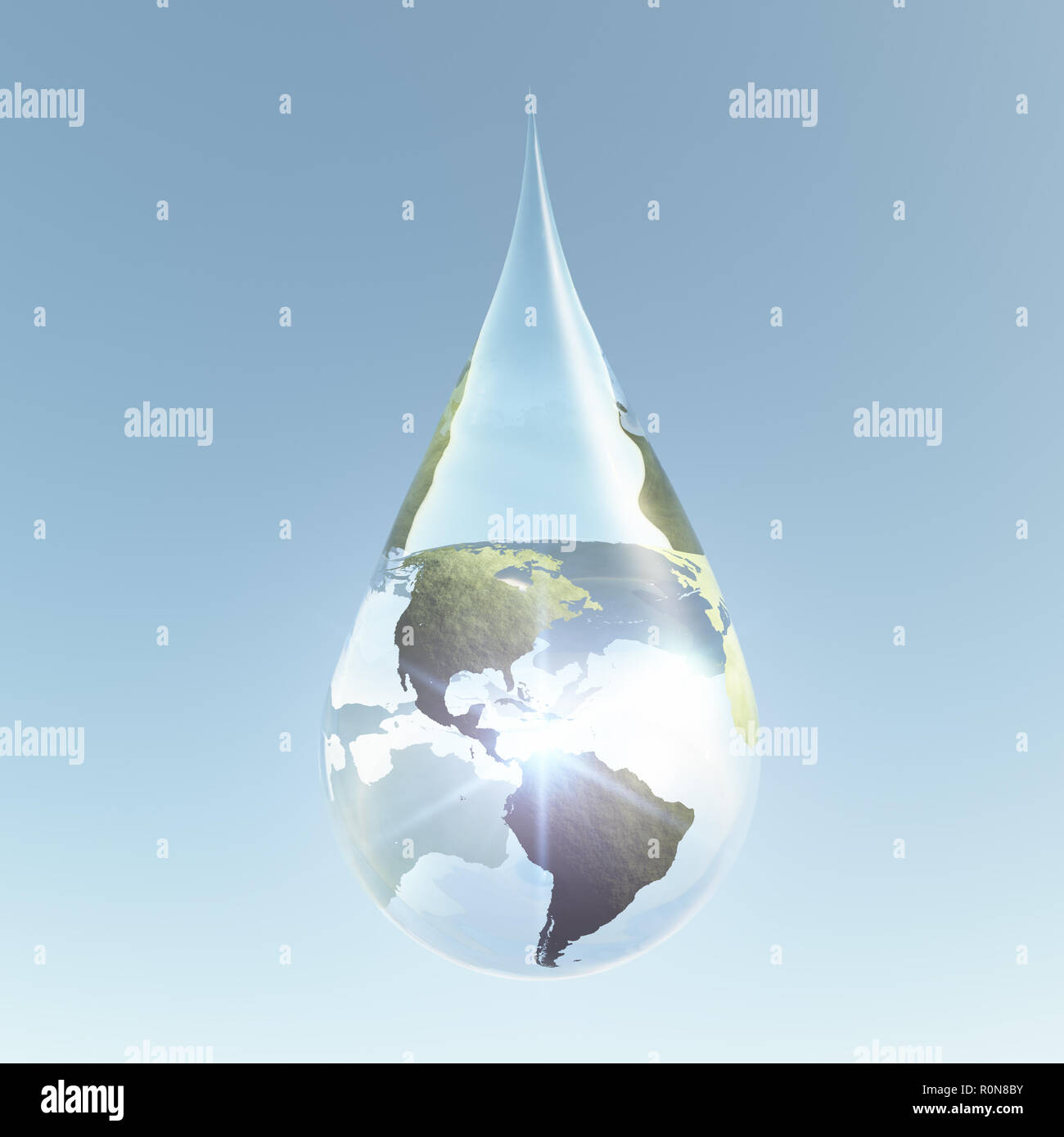 Americas continents in water drop Stock Photo - Alamy