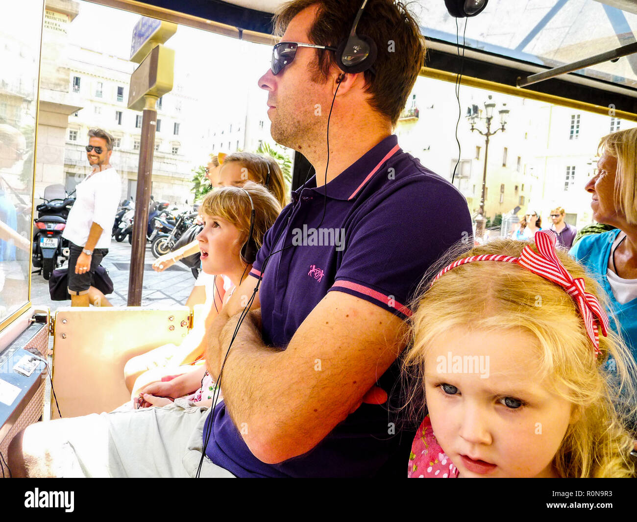 Tourist train, city tour Nice France, tourist concept, adults kids ...