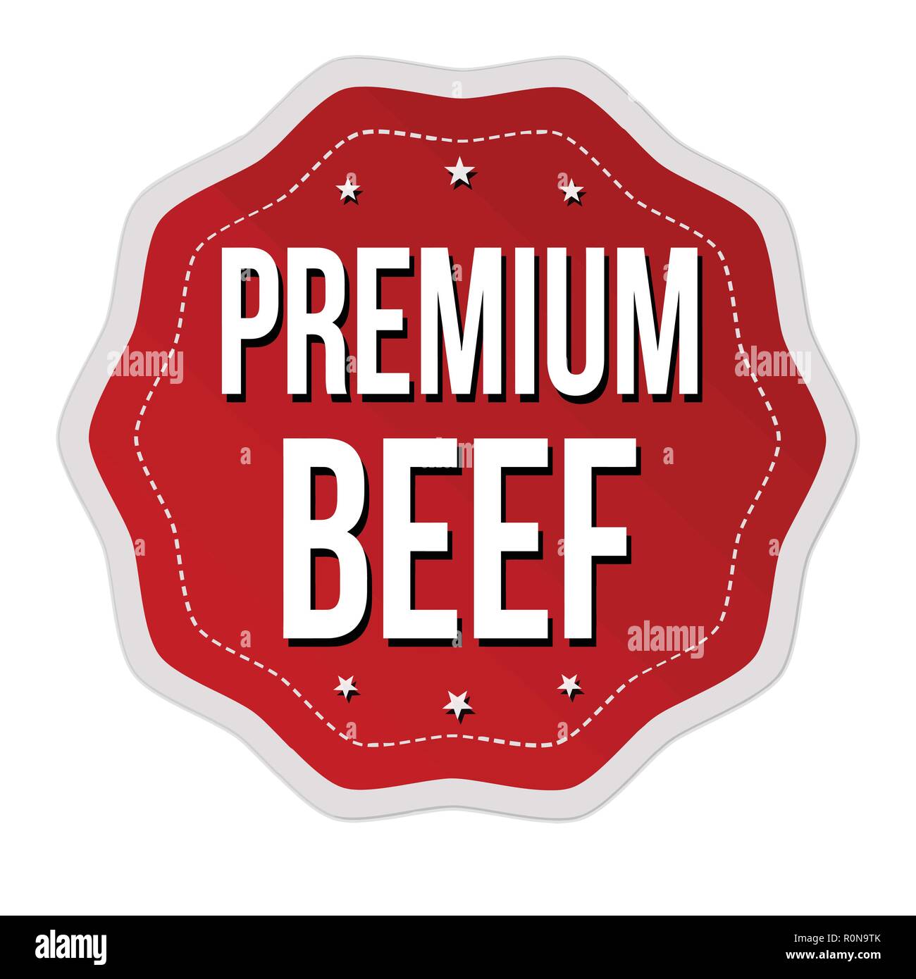 Premium beef label or sticker on white background, vector illustration ...