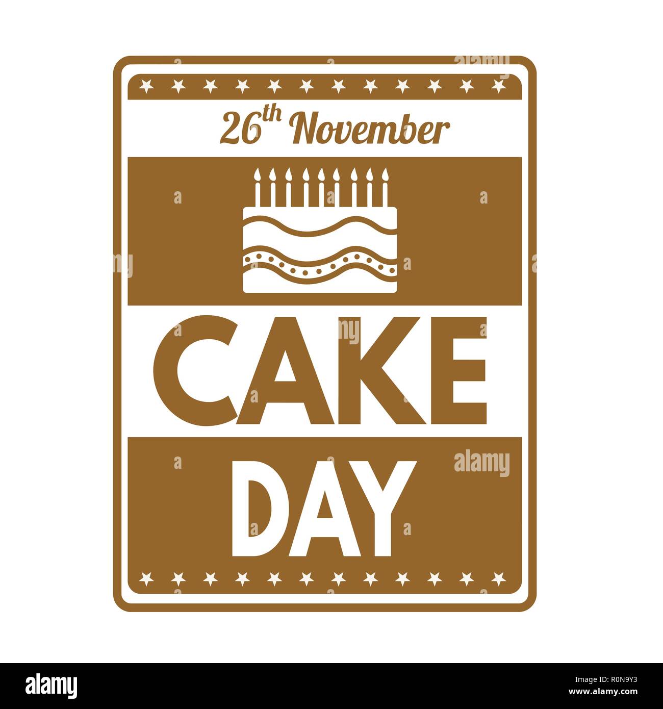 Cake day sign or stamp on white background, vector illustration Stock ...