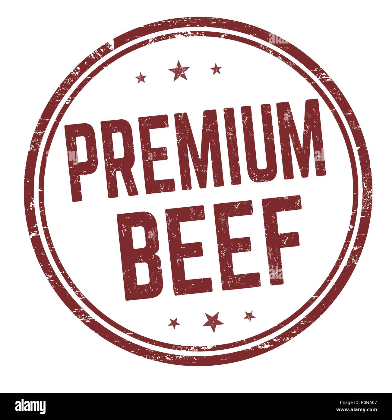 Premium beef sign or stamp on white background, vector illustration ...