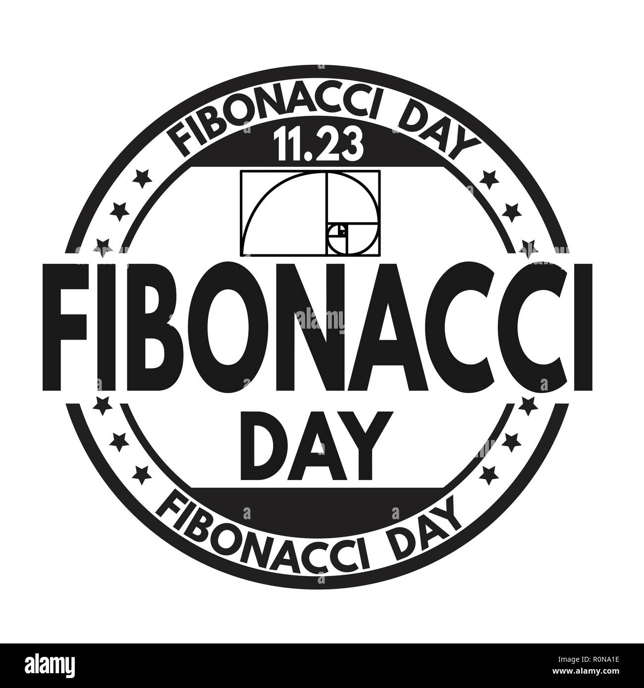 Fibonacci day sign or stamp on white background, vector illustration ...