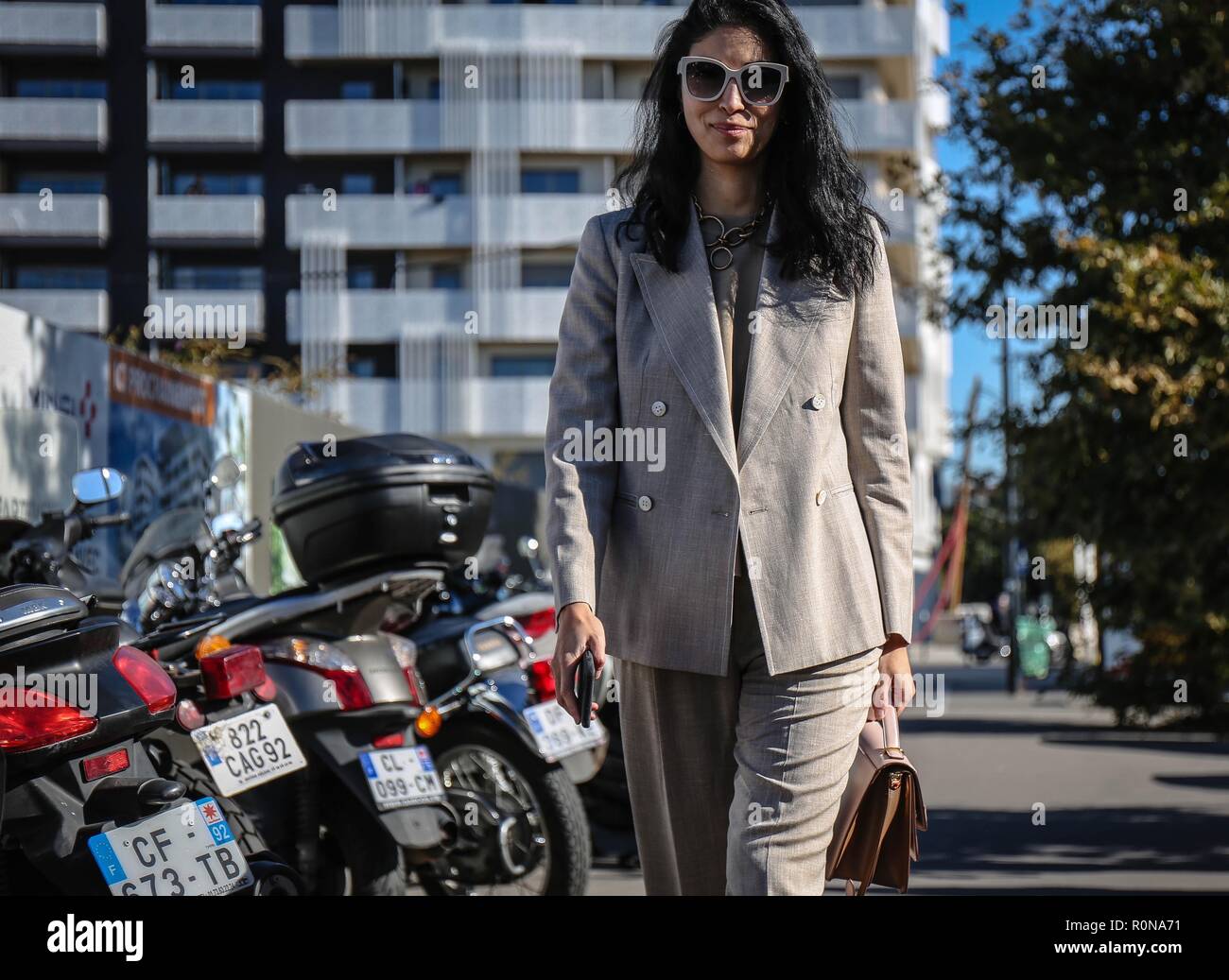 PARIS, France- September 30 2018: Caroline Issa on the street during ...