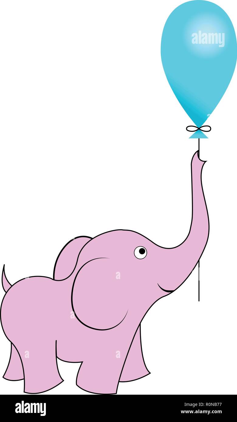 Cute Elephant with balloons, vector Stock Vector Image & Art - Alamy