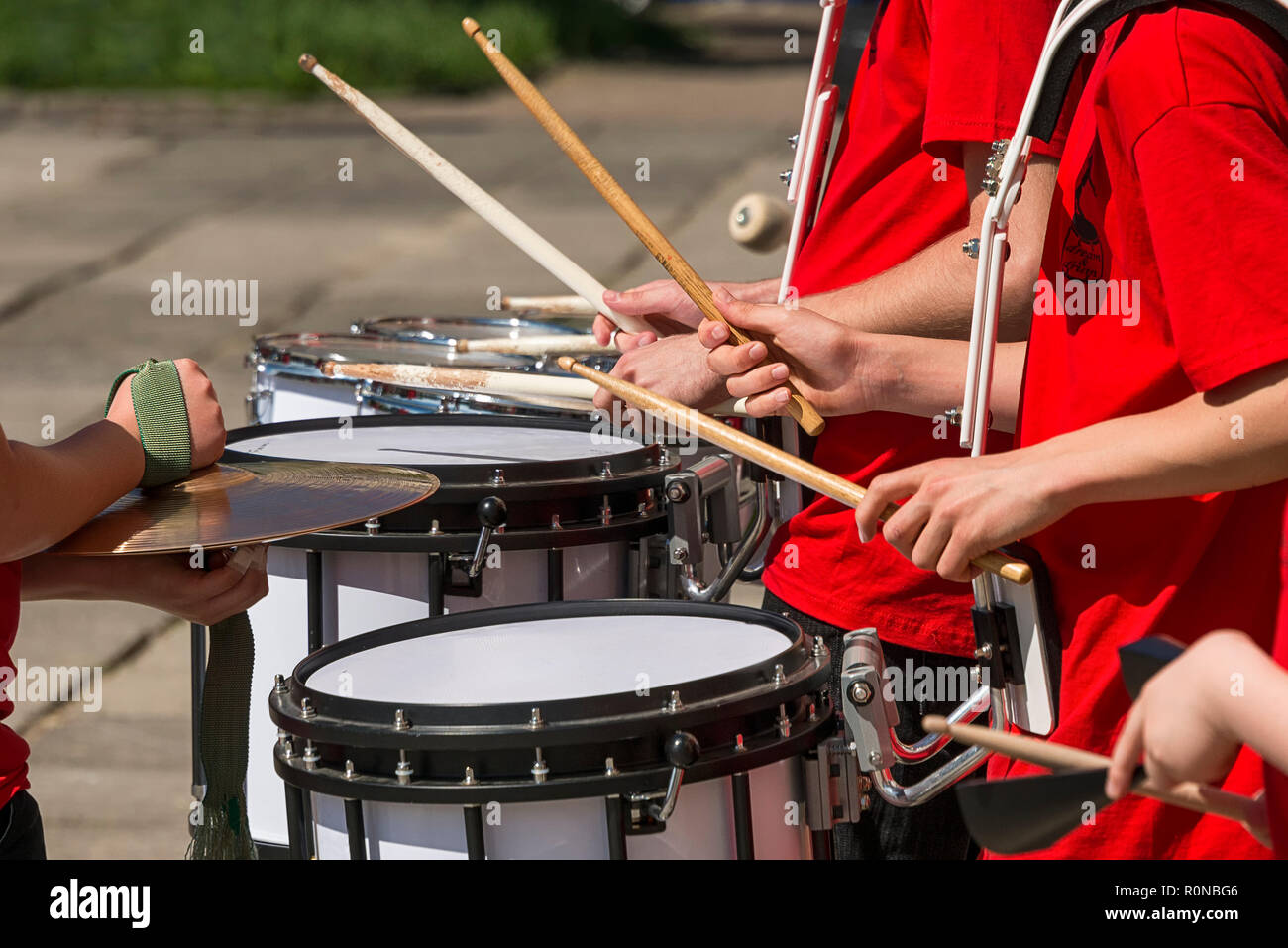 Group of drummers on the street Stock Photo - Alamy