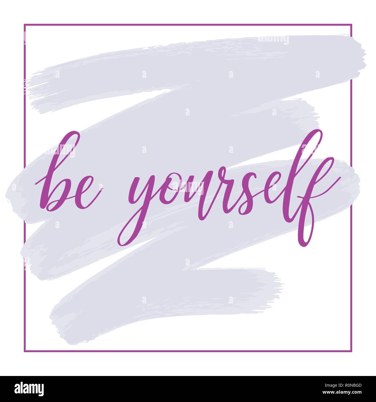 be yourself - pink hand lettering inscription text, motivation and ...