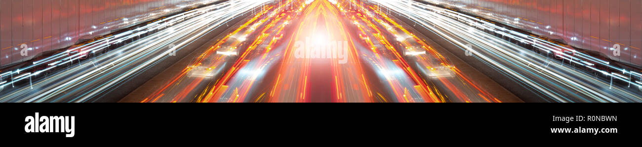 Light lines of car headlights Stock Photo - Alamy