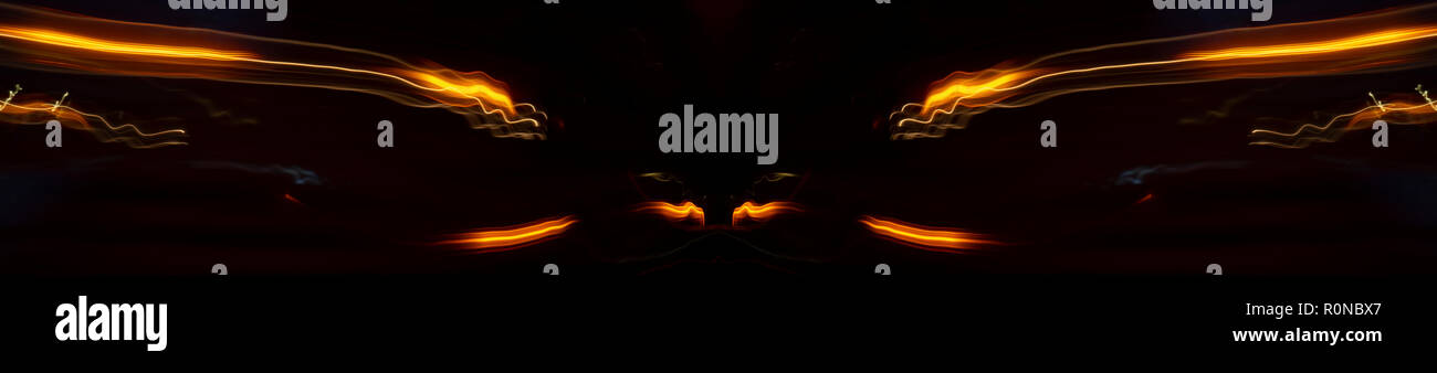 glowing lines in black space Stock Photo - Alamy