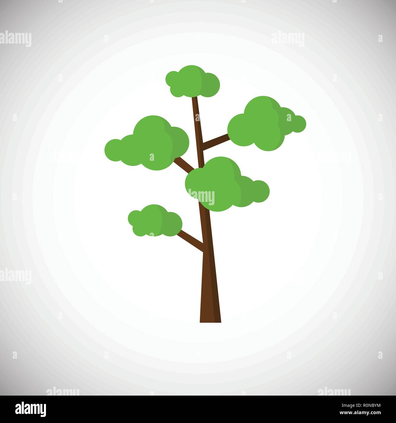 Green flat tree on white background icon Stock Vector Image & Art - Alamy
