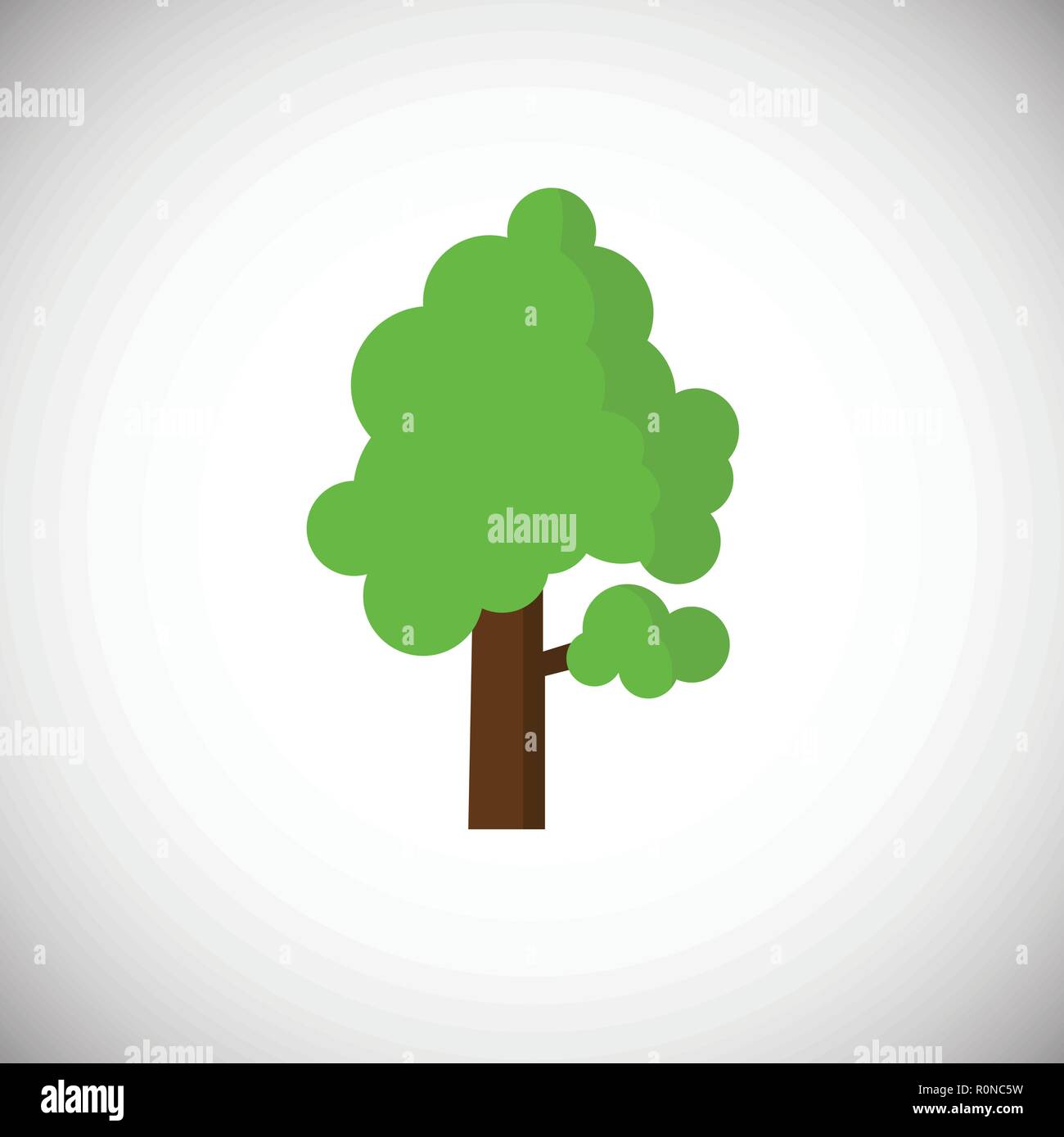 Green flat tree on white background icon Stock Vector Image & Art - Alamy