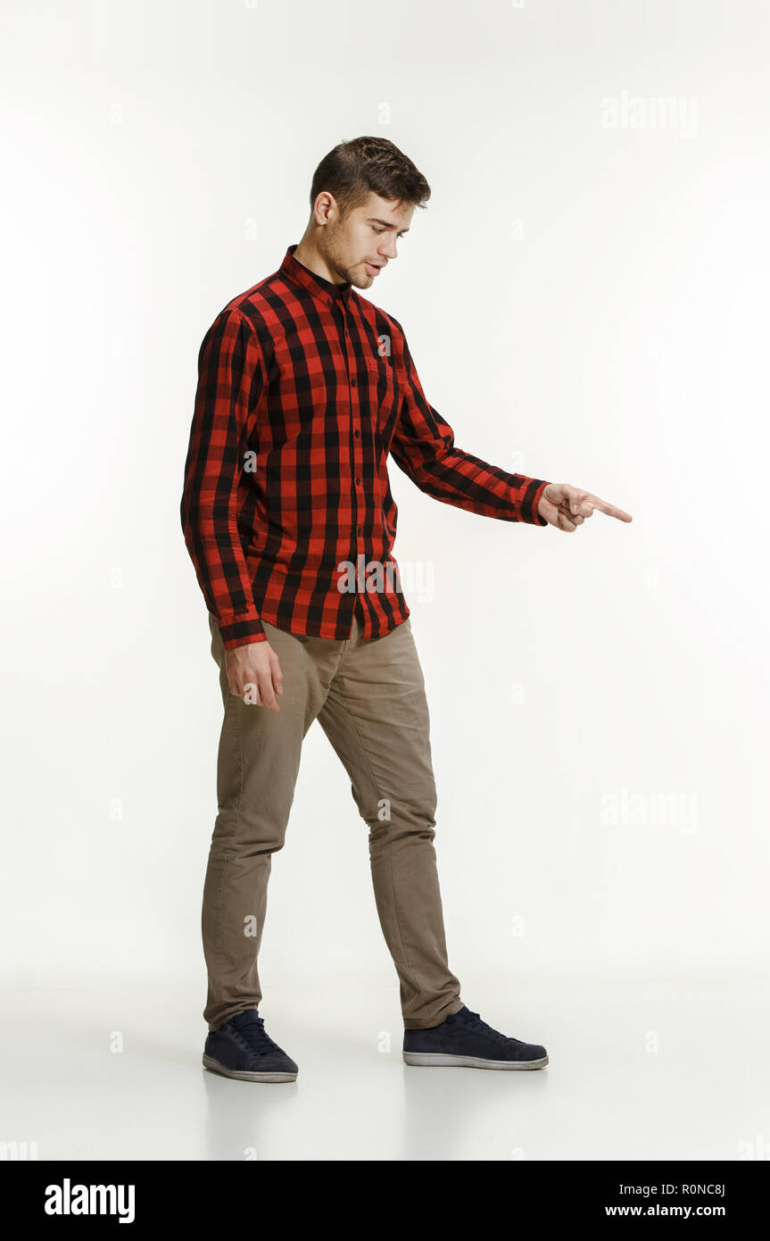 Argue, arguing concept. Beautiful male half-length portrait isolated on ...