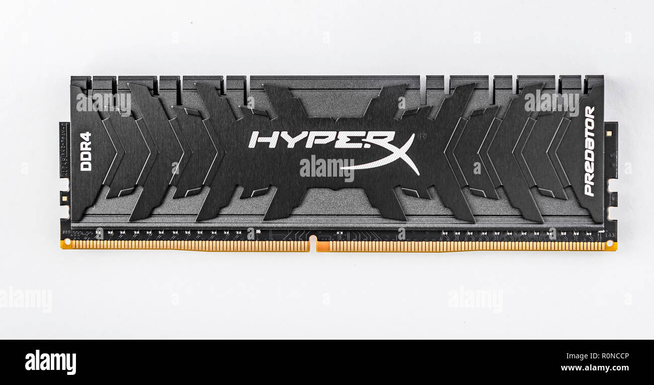 Kingston DDR4 HyperX Predator Black ram on white background Stock Photo ...