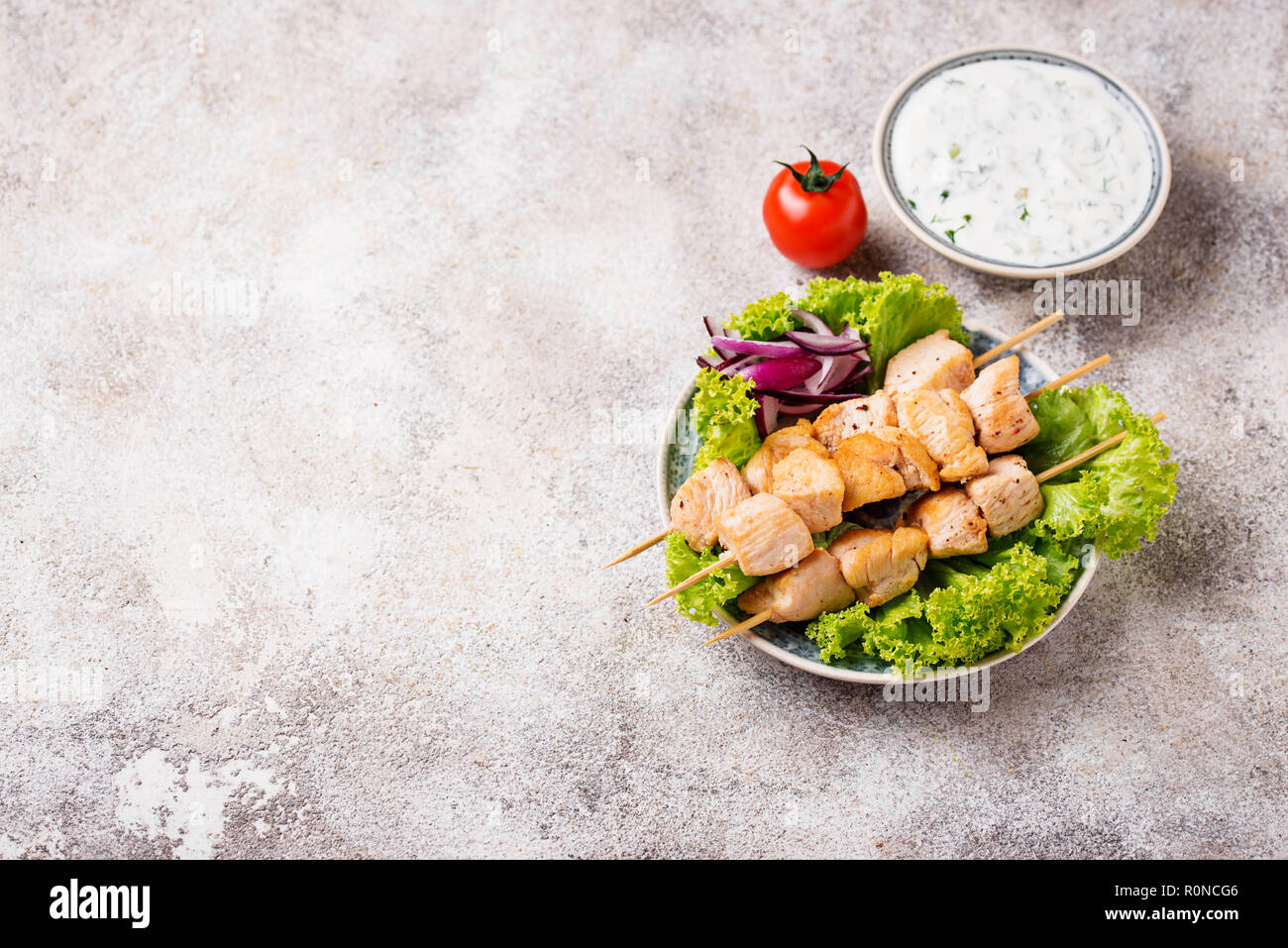 Traditional greek meat skewers souvlaki Stock Photo - Alamy