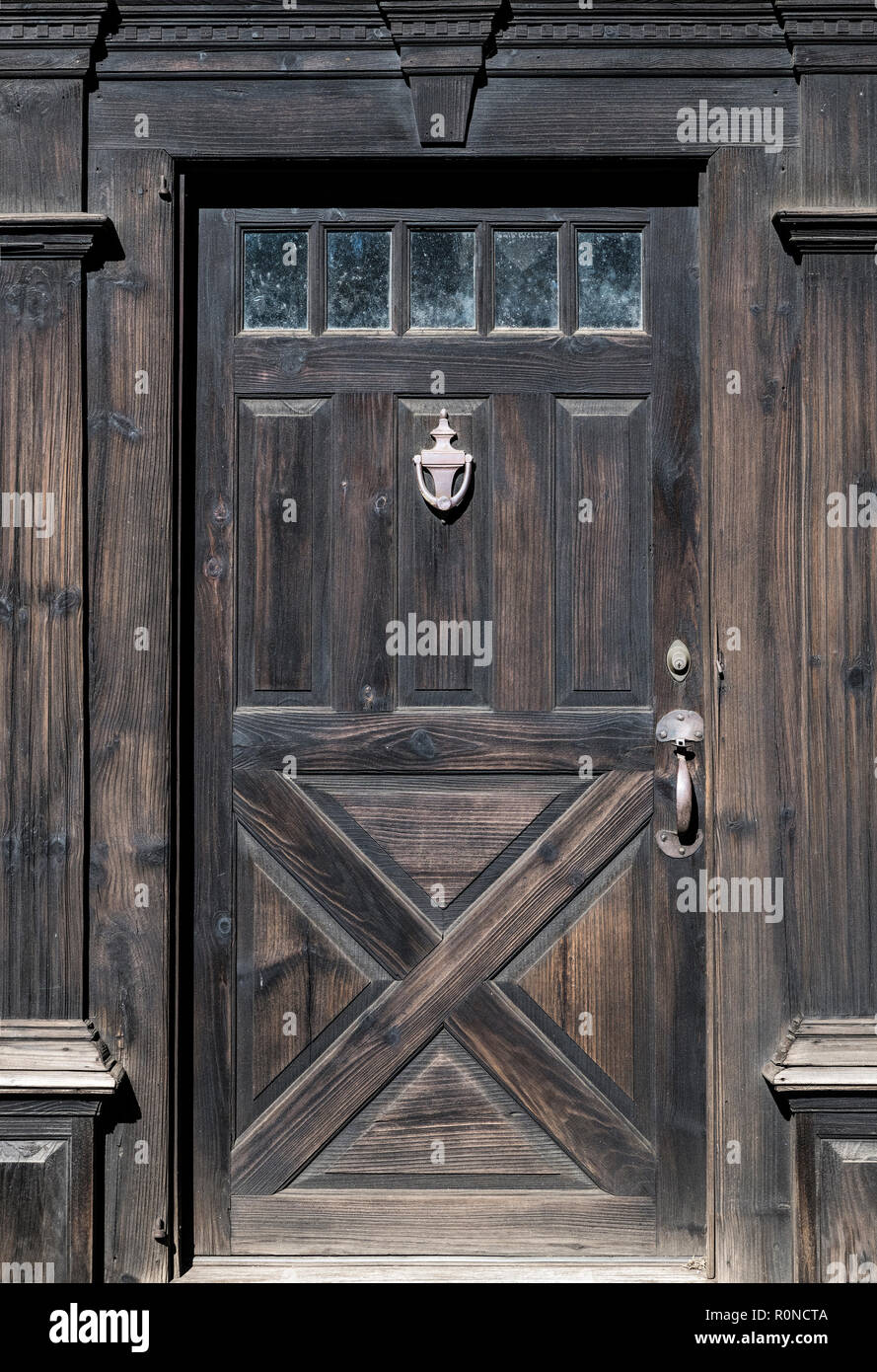 Colonial door detail of a house in historic Deerfield, Massachusetts ...