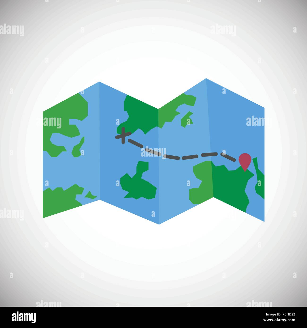 World map foldable navigation on white background Stock Vector Image ...